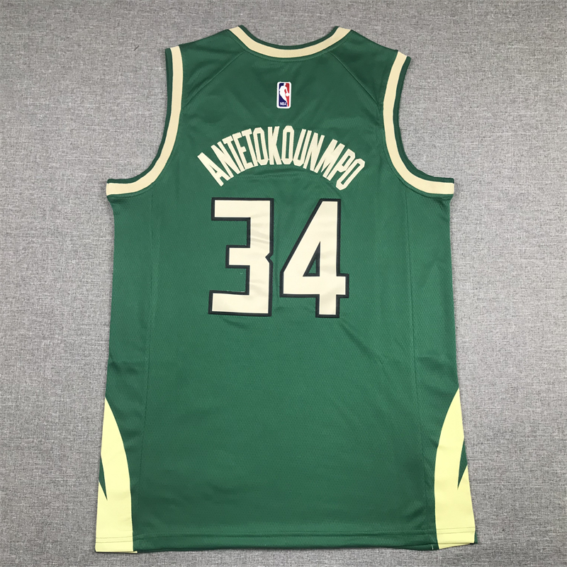 Giannis Antetokounmpo #34 Milwaukee Bucks 2021 Green Earned Edition Jersey - Jerseys2021