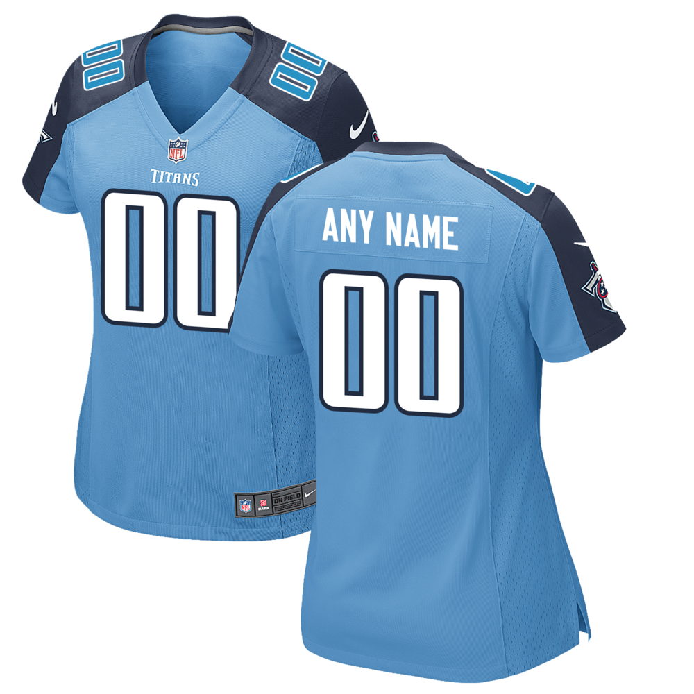 Women's Tennessee Titans Blue Custom Game Jersey - jerseys2021
