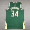 Giannis Antetokounmpo #34 Milwaukee Bucks 2021 Green Earned Edition ...